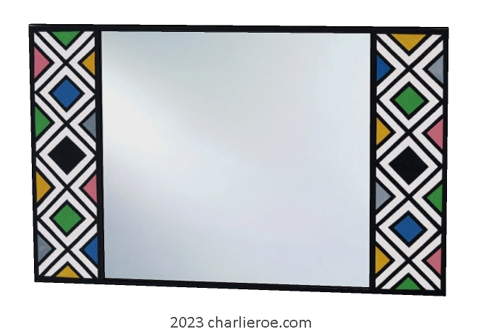 New African style wall painted mirror frames with Ndebele & Abstract ...