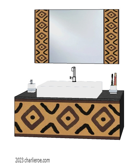 New African style wall painted mirror frames with Ndebele & Abstract ...