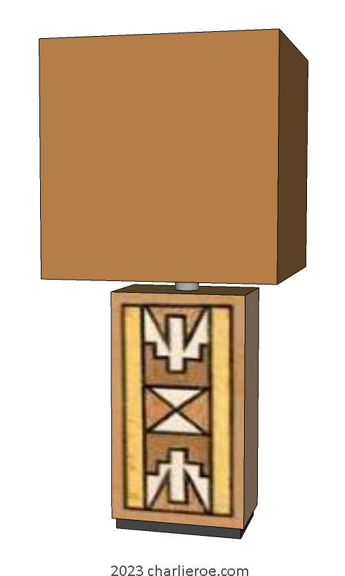 New African Ndebele style stepped painted table lamps Lights