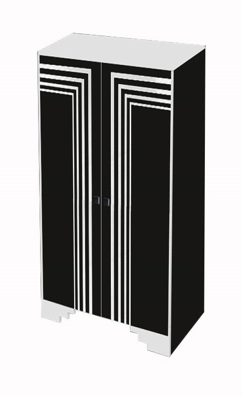 new Art Deco Streamline bookcases & cupboards with speed lines