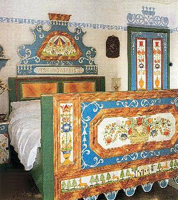 Tyrolean painted country bedroom furniture & interiors