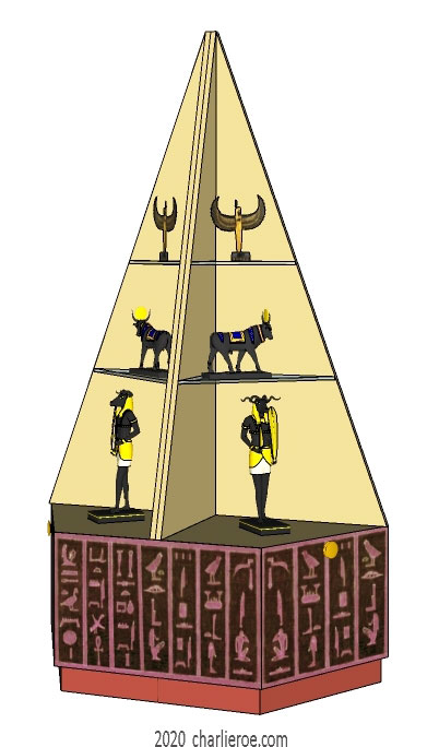 new ancient Egyptian Revival style pyramid shaped painted corner ...