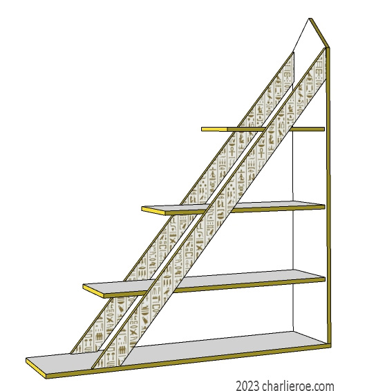 new ancient Egyptian Revival style pyramid shaped painted corner ...