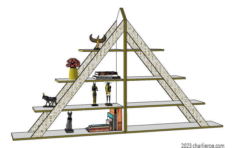 new ancient Egyptian Revival style pyramid shaped painted corner ...