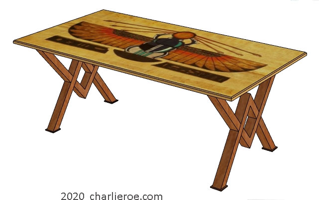 new ancient Egyptian Revival style dining table with painted steel ...