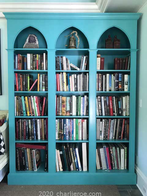 New Reformed Gothic Revival Medieval style wood & painted bookcases ...