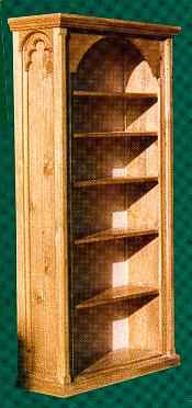 New Reformed Gothic Revival Medieval style wood & painted bookcases ...