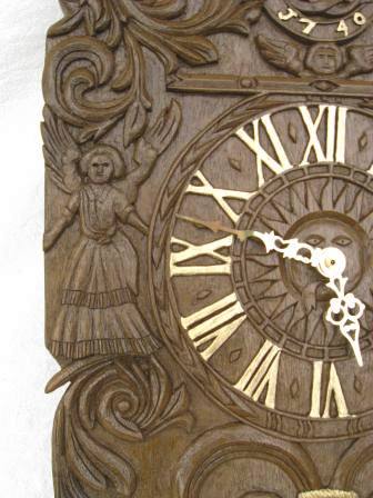 C18th German painted & carved wall clock folk Art clocks
