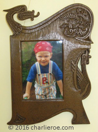 new Viking 'Dragon Revival' carved picture frame with dragons